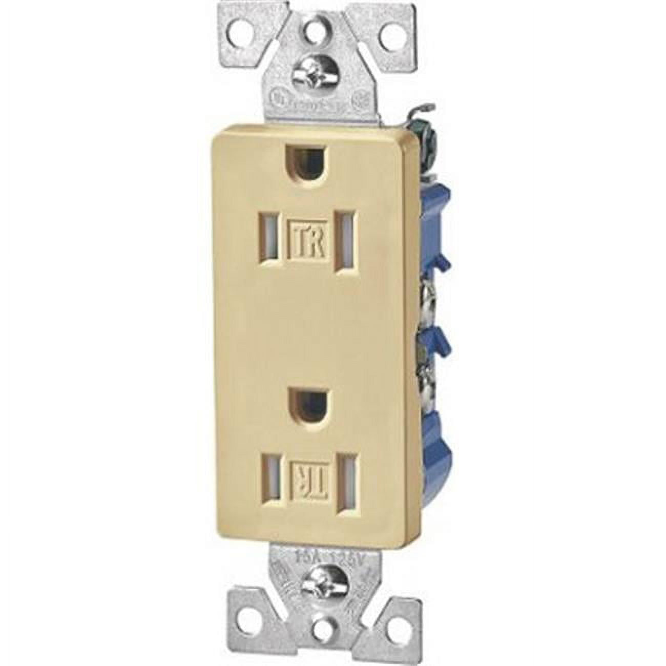 Eaton TR1107V Ivory Tamper Resistant Decorator Receptacle Outlet 15A ...
