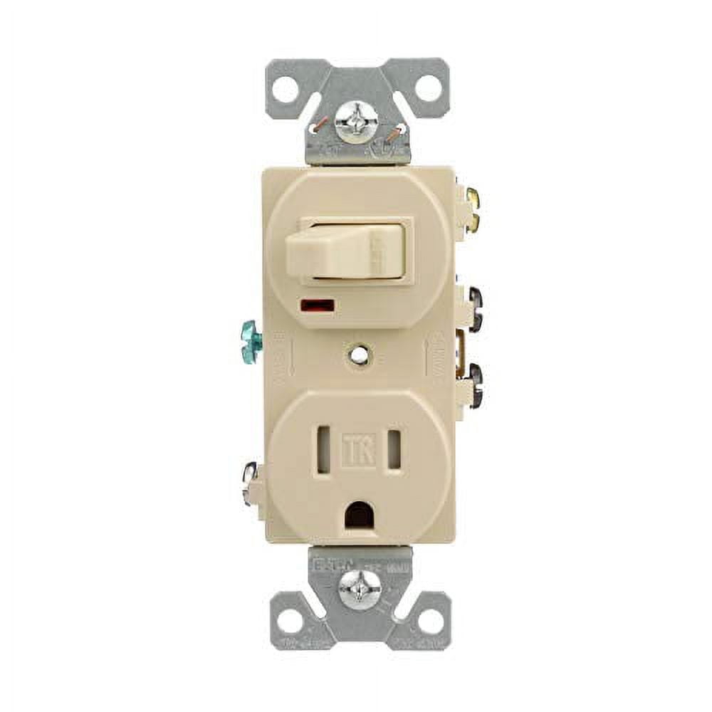 Eaton TR274V 3-Wire Single-Pole Switch, Ivory, 15 Amp, 125 Volt ...