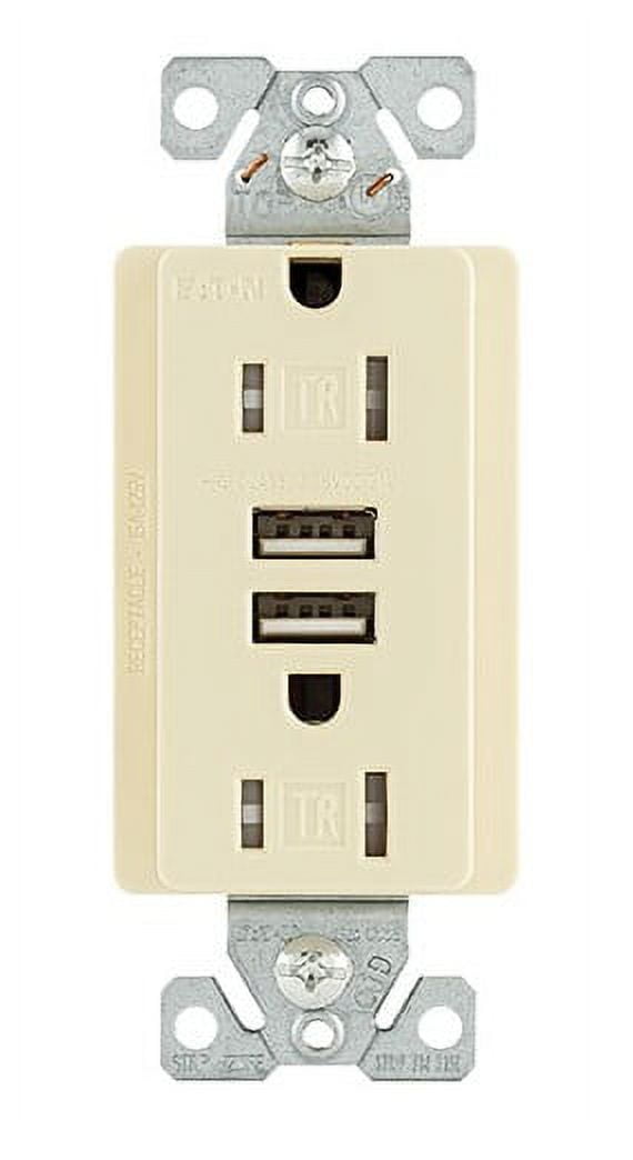 Eaton TR7755A-BOX 15 Amp 125V Combination USB 3.1A Charger with Duplex ...
