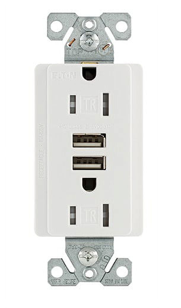 Eaton TR7755W-BOX USB 3.1A DUPLEX Receptacle 15A 125V WH - Walmart.com
