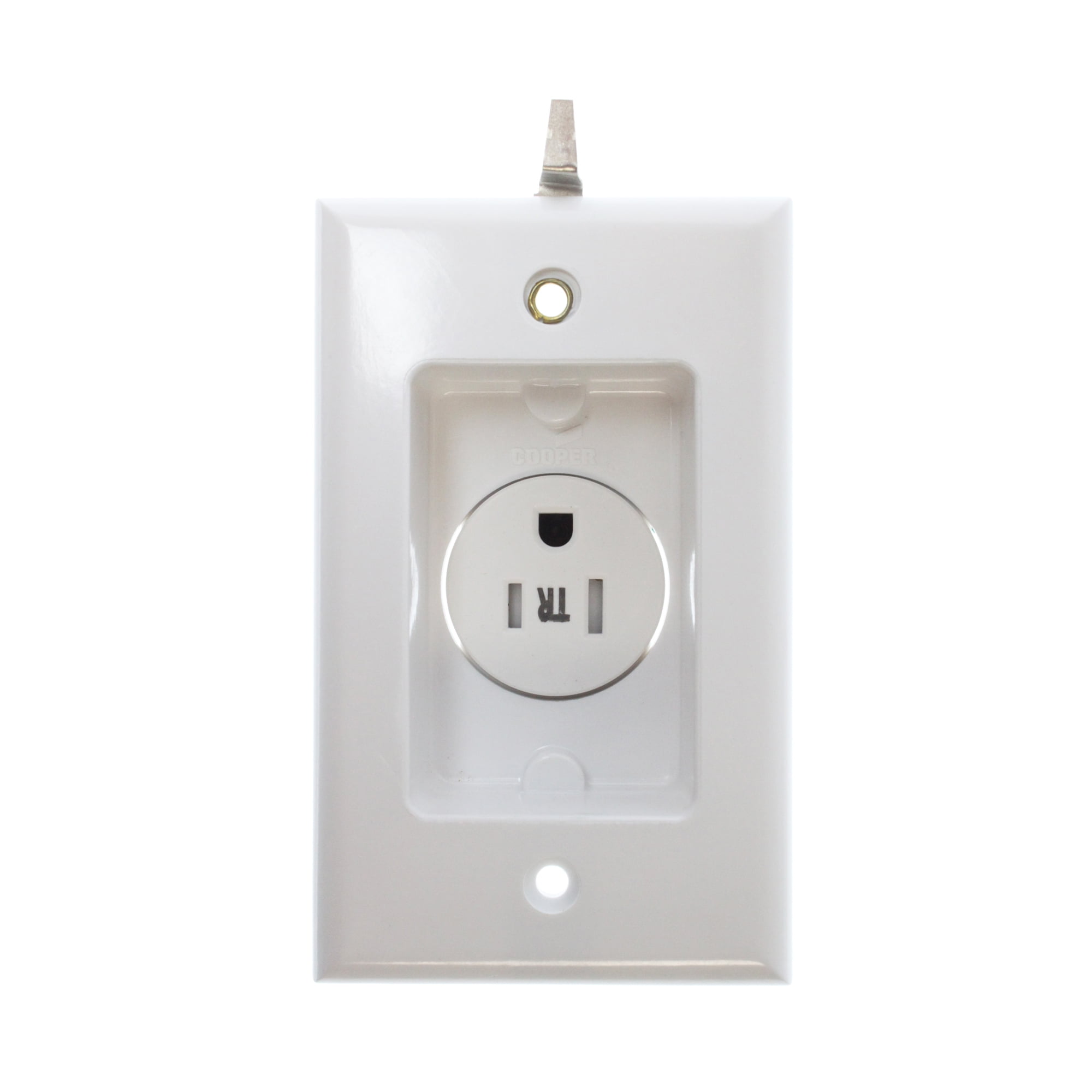 Eaton TR775W-SP Tamper Resistant Single Recessed Receptacle with Clock ...
