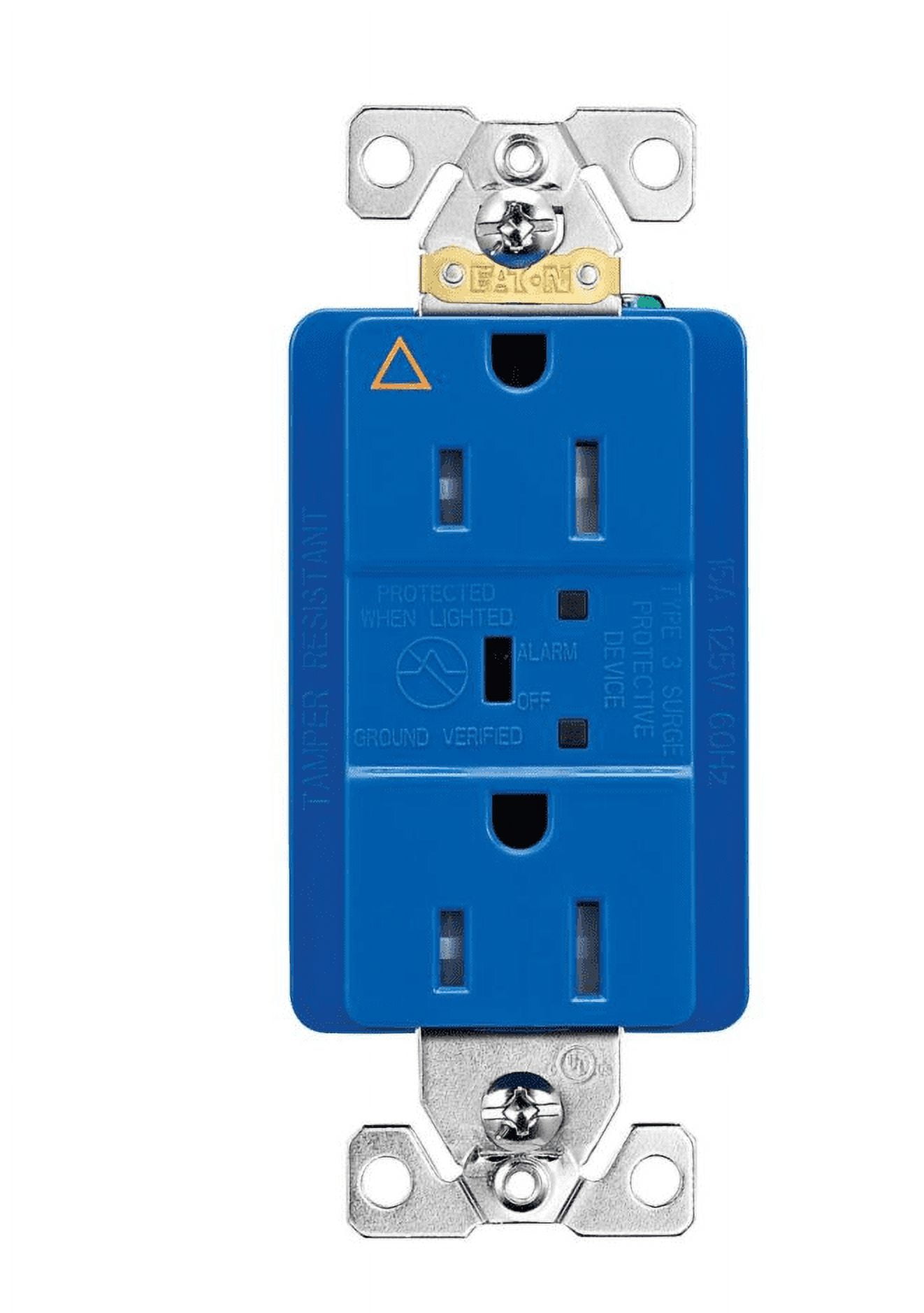 Eaton TRIG5262BLS Surge Protection Duplex Receptacle, TVSS, LED ...