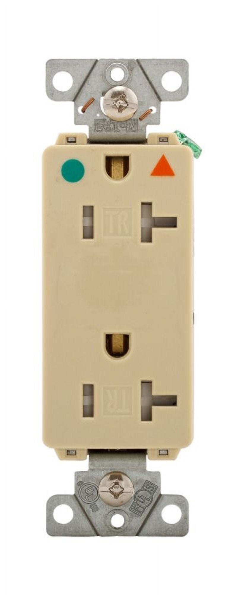 Eaton TRIG8362V Extra Heavy-Duty Hospital Grade duplex receptacle, 20A ...