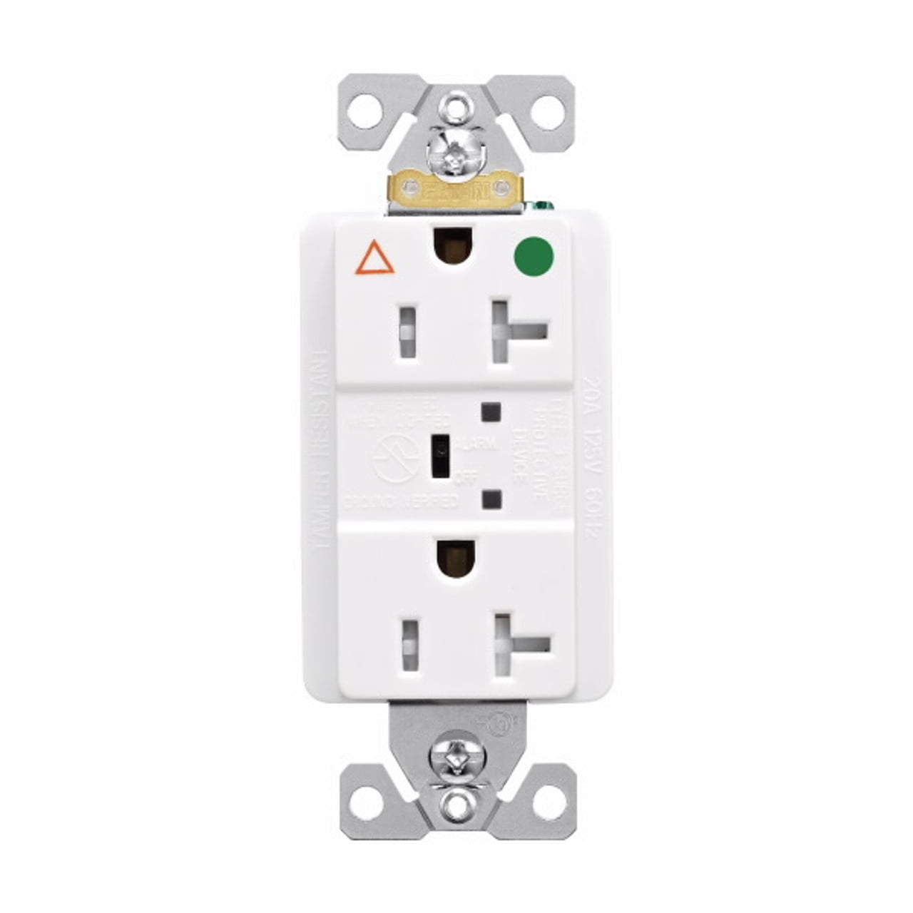 Eaton TRIG8362WS 20 Amp Surge Protection Duplex Receptacle with Alarm ...