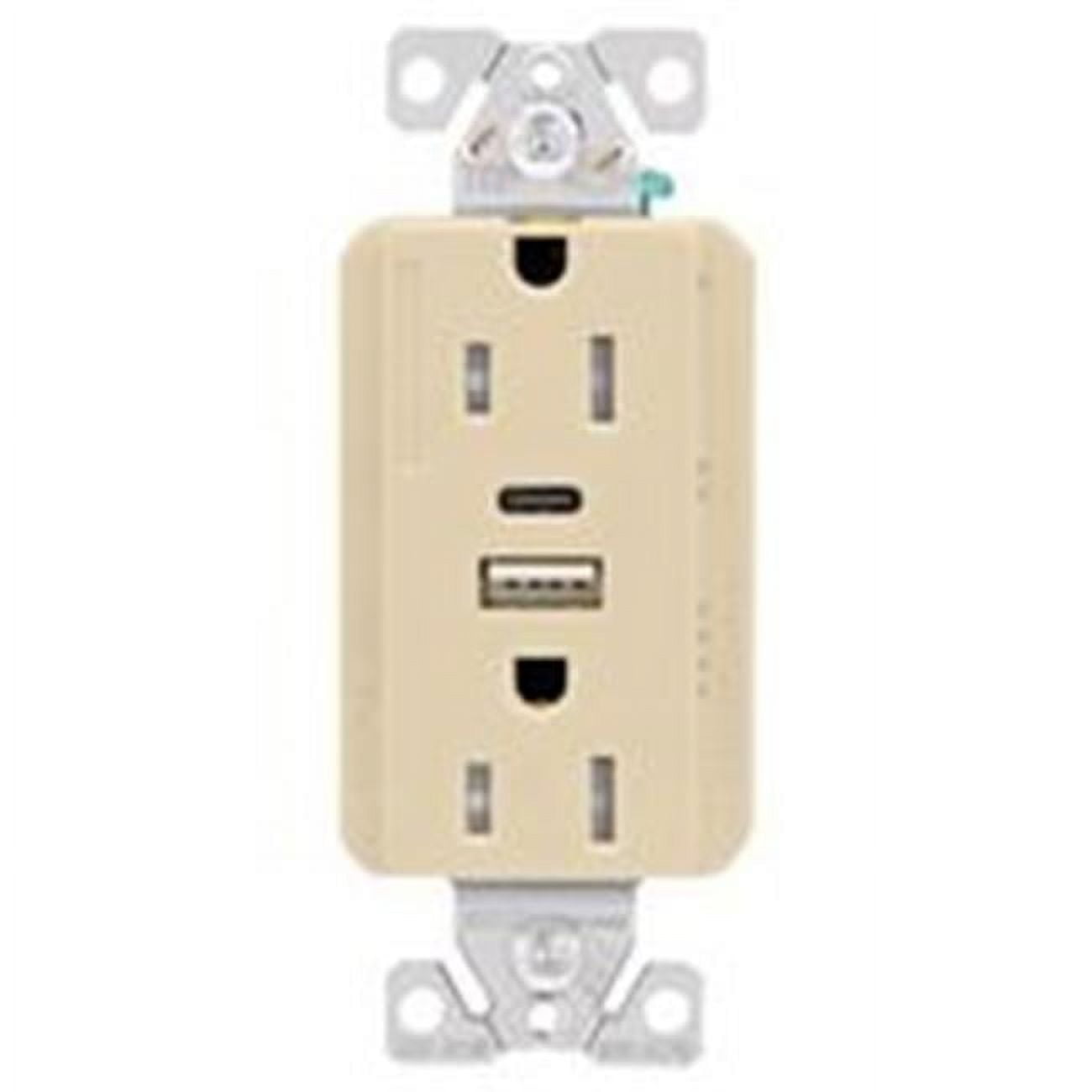 Eaton TRUSBAC15V-K-L Cooper Wiring Duplex Receptacle, Ivory - Walmart.com