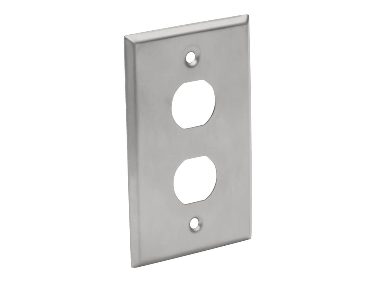 Eaton Tripp Lite Series 2-Port Single Gang Faceplate, Stainless Steel ...