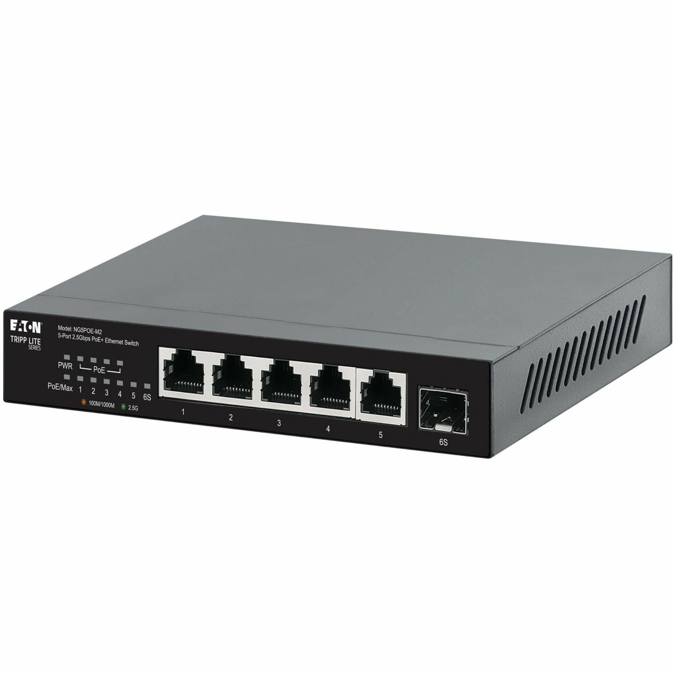 Eaton Tripp Lite Series 5-Port 2.5 Gbps Desktop Gigabit Ethernet Unmanaged Switch with PoE+ Pass ...