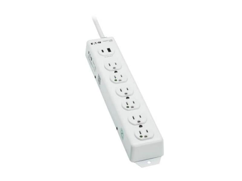 Eaton Tripp Lite Series Safe-IT UL 1363 Medical-Grade Power Strip, 6 Hospital-Grade Outlets, USB ...