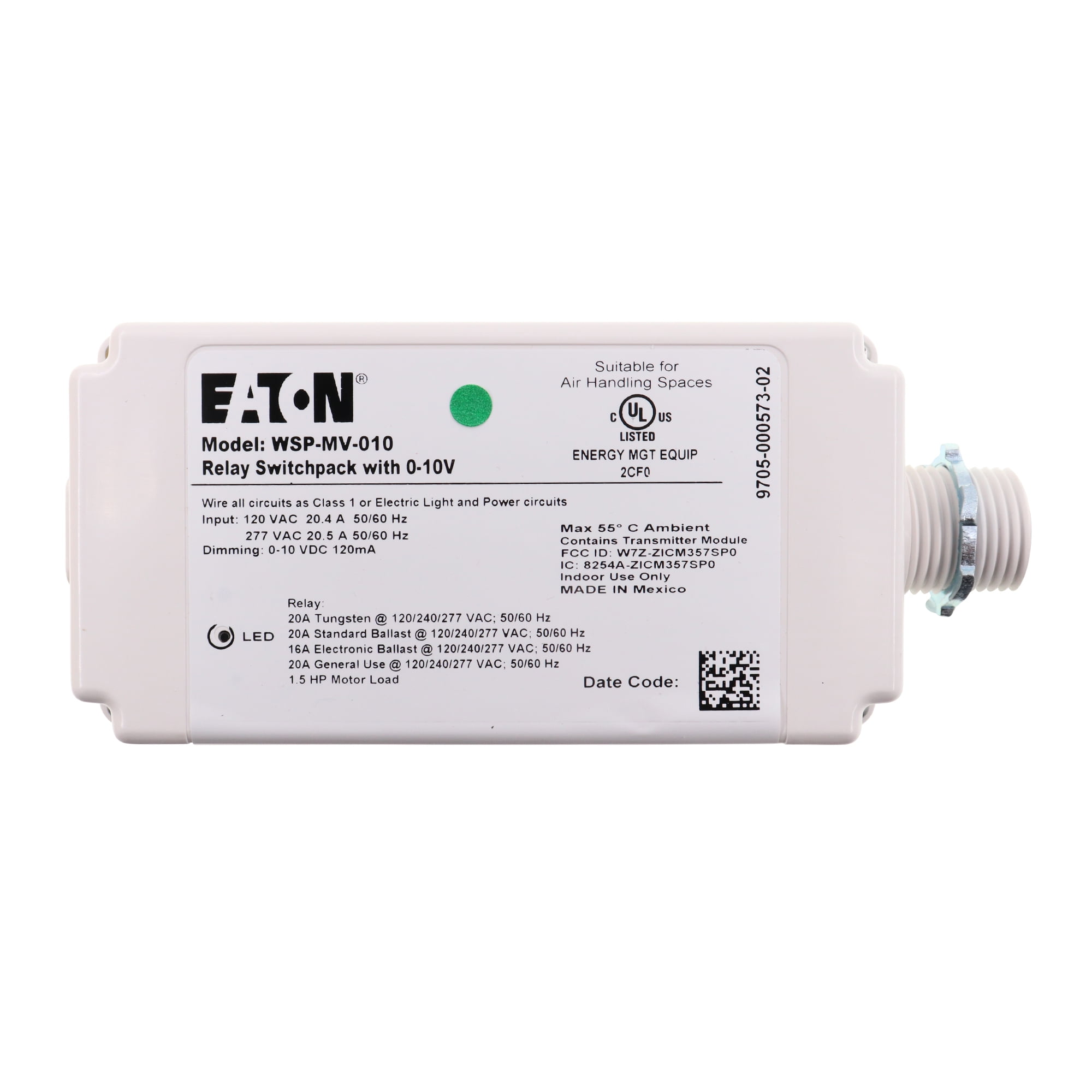 Eaton WSP-MV-010 Relay Switch, 20A, 120/277V, 0-10 Dimming - Walmart.com