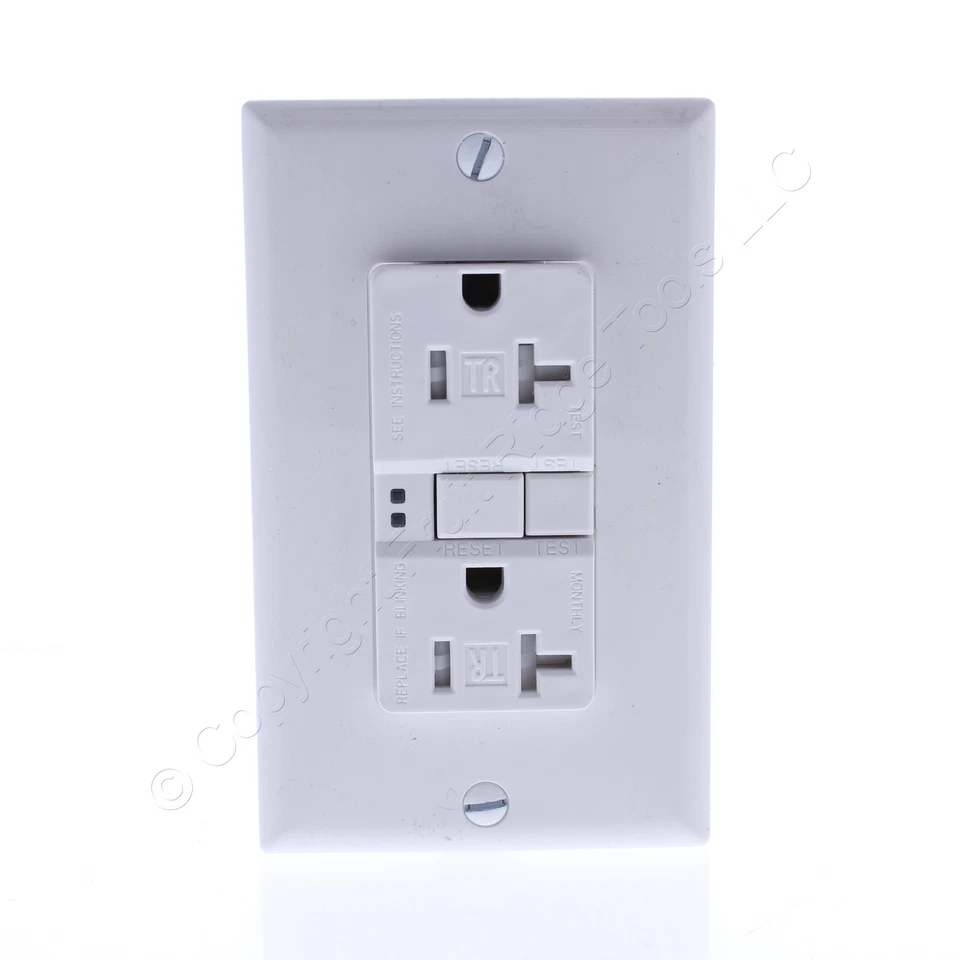 Eaton White Tamper Resistant Gfci Self-Test Outlet Receptacle 5-20R 20A ...