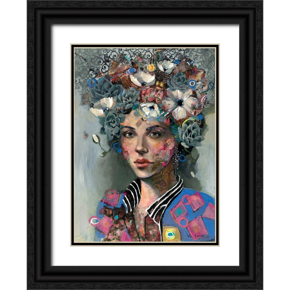 Eaton, Winnie 14x18 Black Ornate Wood Framed with Double Matting Museum ...
