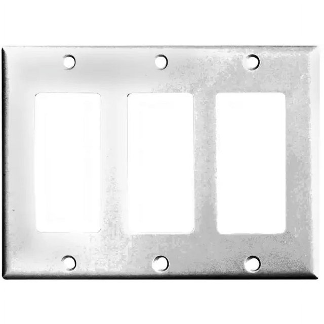 Eaton Wiring Devices 2163W-BOX Decorator 3 Gang Wallplate White, Each ...