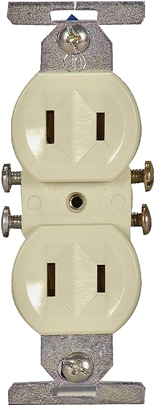 Eaton 736V 15-Amp 125-volt Standard Grade Duplex Receptacle with Side ...