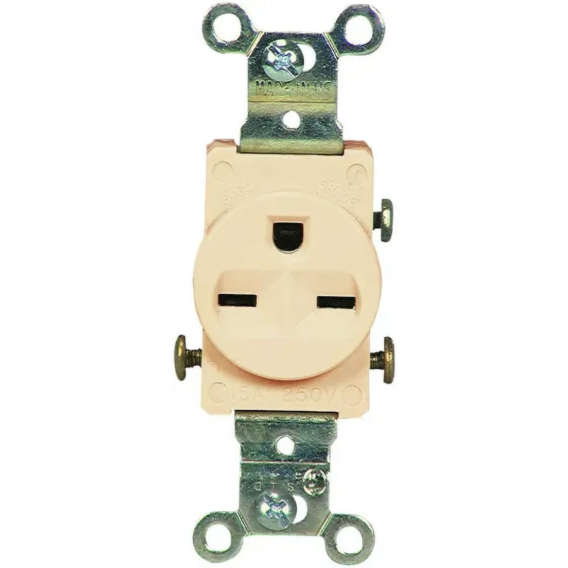 Eaton Wiring Devices 816V-BOX Single Receptacle, 2 -Pole, 250 Volt, 15 ...