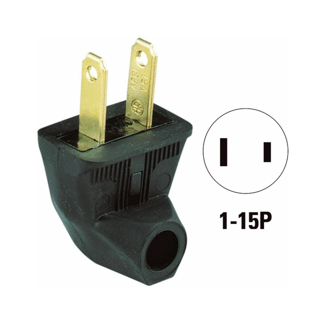 Eaton Wiring Devices 84BK-BOX Angled Electrical Plug, 125 V, 15 A ...