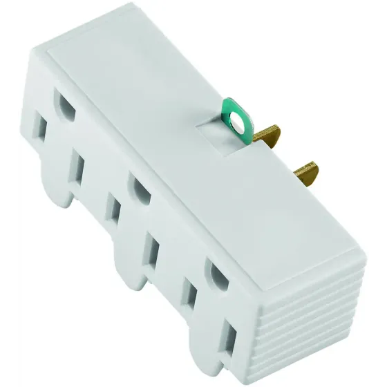 Eaton Wiring Devices BP1219W 3 Grounding Outlet Adapter White, Each ...