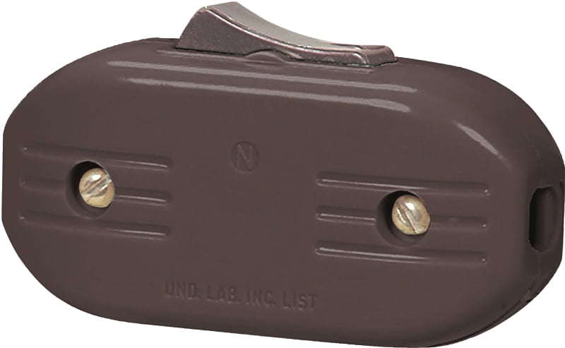 Cooper Wiring 4892089 Cord Switch - Brown - Walmart.com