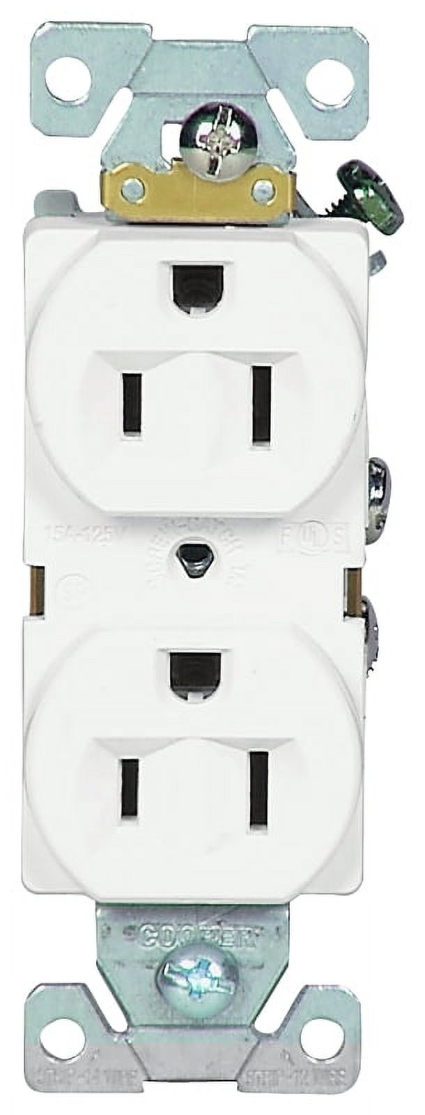 Eaton Wiring Devices BR15W Duplex Receptacle 15 A 2-Pole 5-15R White ...