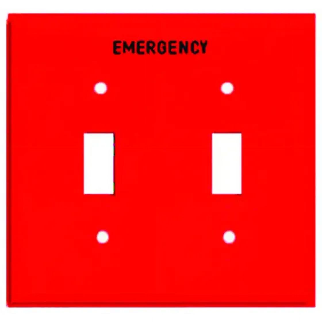 Eaton Wiring Devices PJ2EMRD Red Emergency Toggle Plate 2 Gang, Each ...