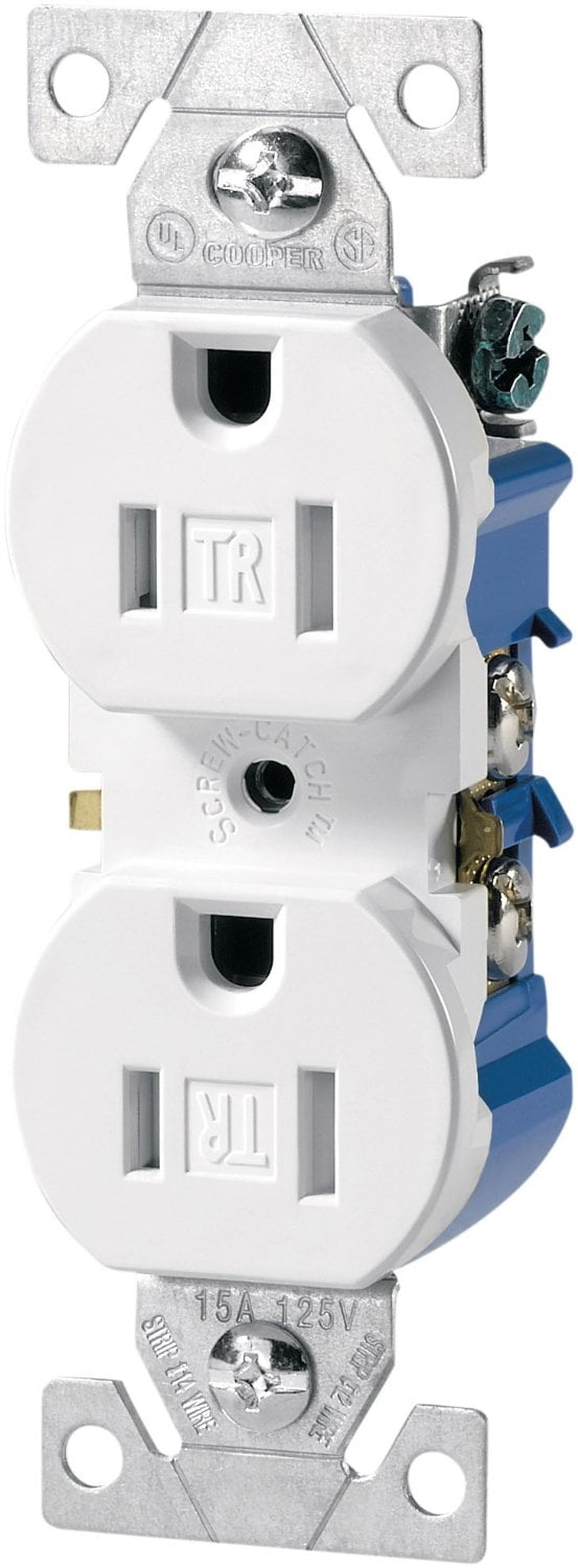 Eaton Wiring Devices TR270W-BOX Duplex Receptacle 15 A 2-Pole 5-15R ...