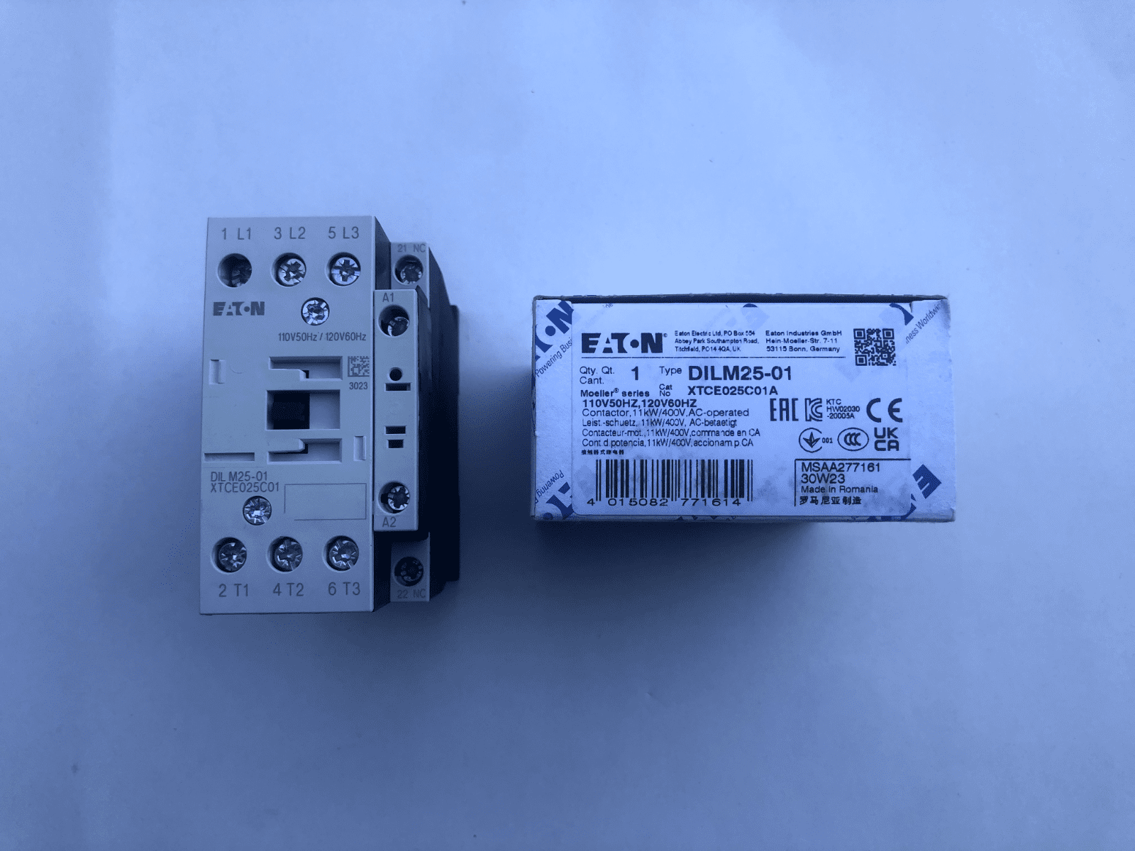 Eaton XTCE025C01A 25 AMP contactor - 120 volt AC coil - 1 N.C. base ...