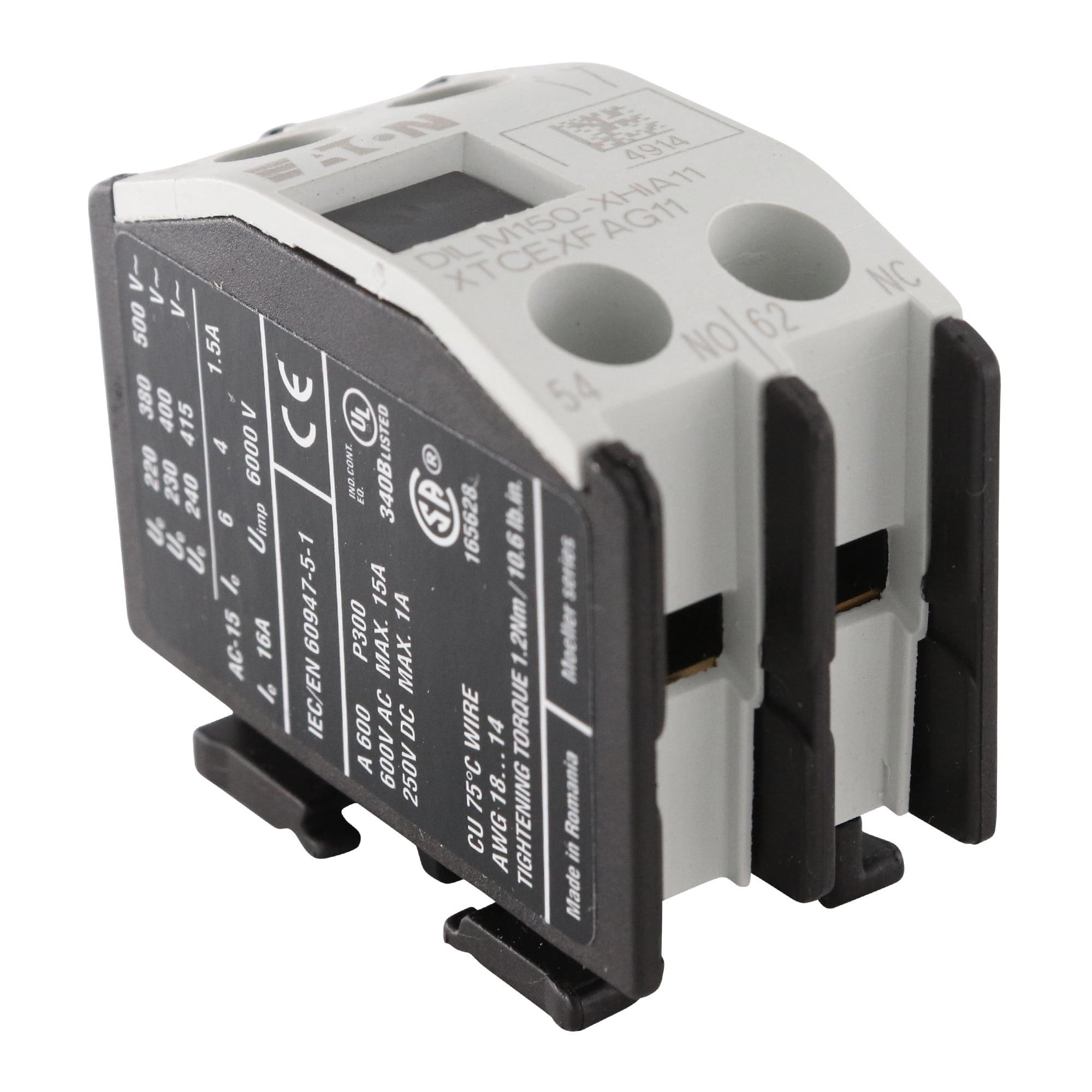 Eaton XTCEXFAG11 Auxiliary Contacts For Contactors, 1NO + 1NC Contacts ...