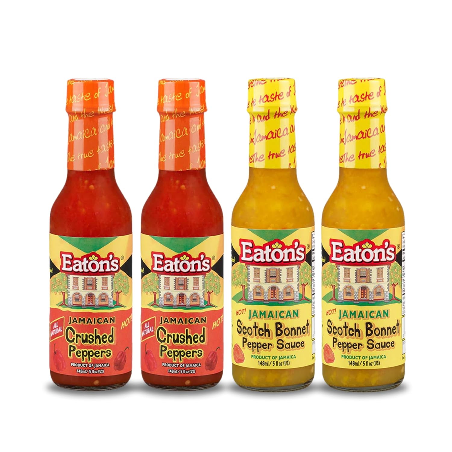 Eaton's Crushed Red Pepper-Yellow Jamaican Scotch Bonnet Pepper Sauce & Chili Sauce Gift Kit Set ...