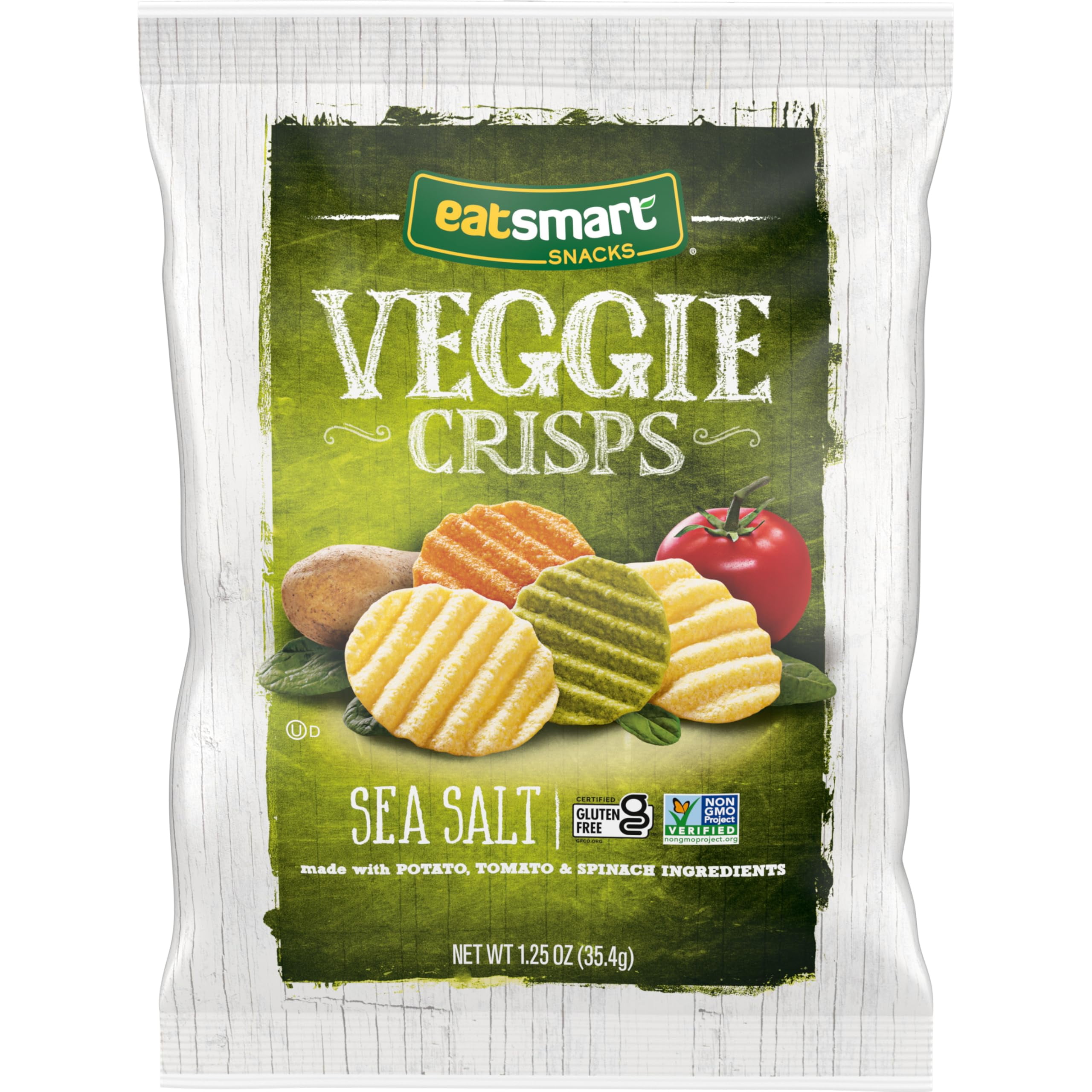 Eatsmart Snacks Veggie Crisps RE32with Sea Salt 125 Oz Pack of 8 ...