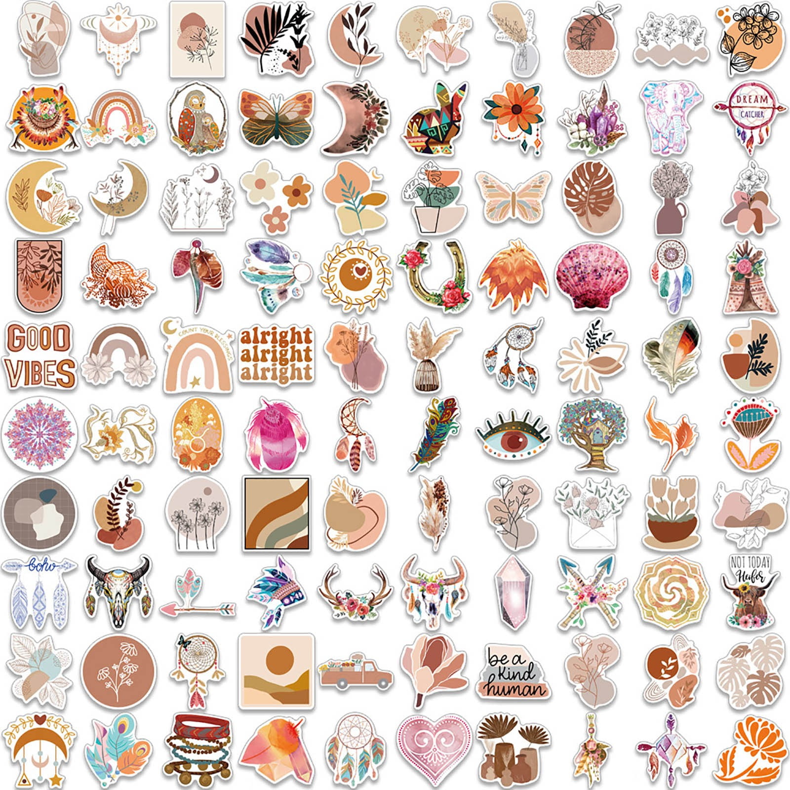 Eattic Cartoon Doodle Stickers: 100 Waterproof PVC Stickers for Decorating Luggage, Motorcycles ...