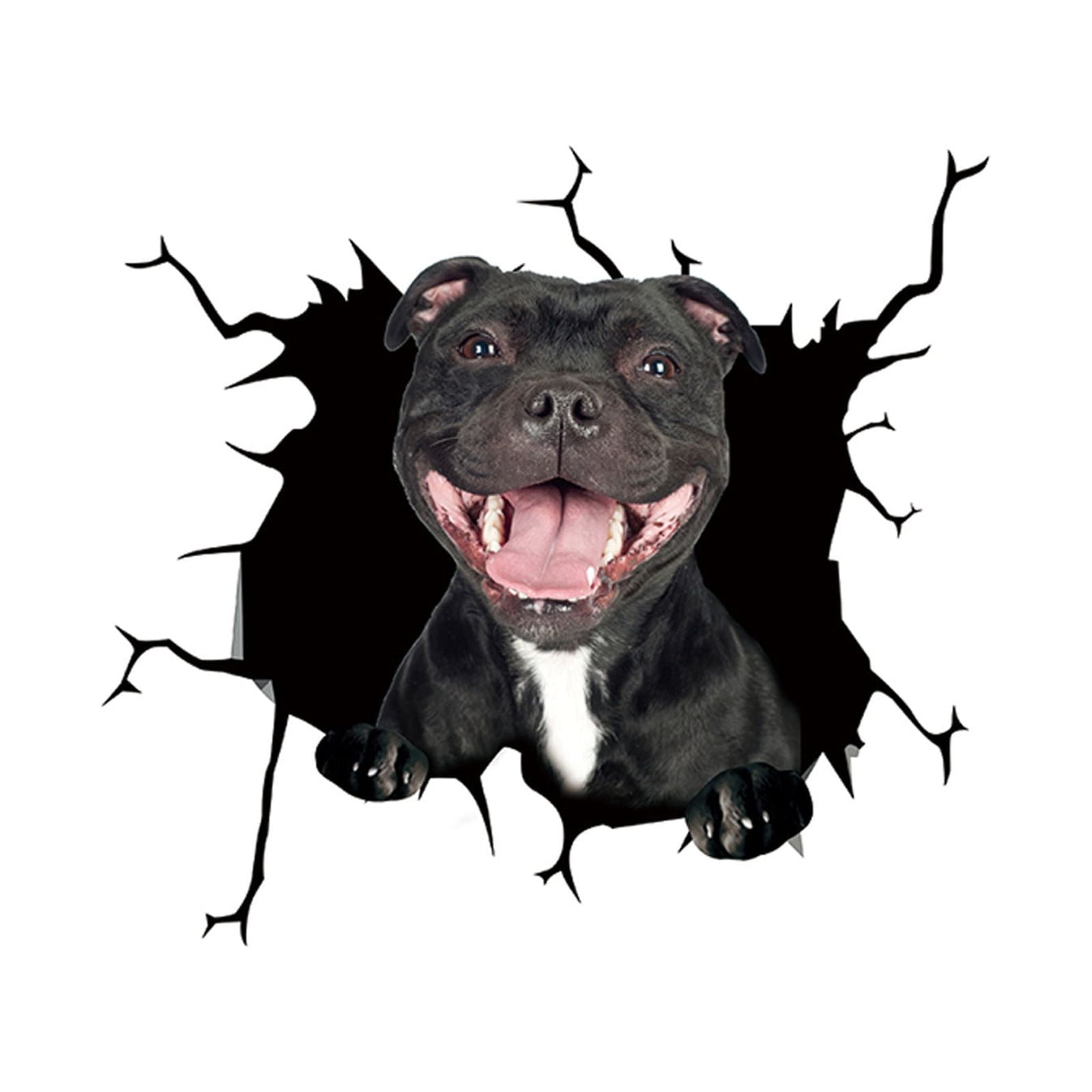 Eattic Funny Puppy Dog Car Window Sticker: Pets Wall Sticker Crack ...