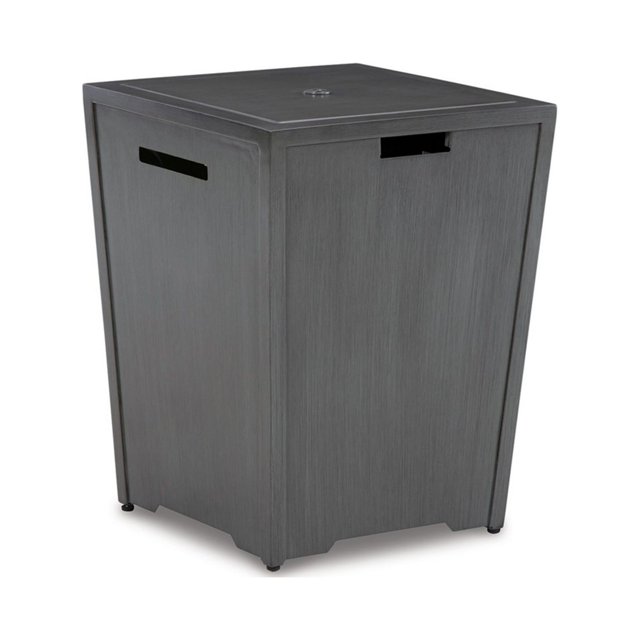 Eaux 24 Inch Square Outdoor Fire Pit Woodlike Gray Finish Hand Painted ...