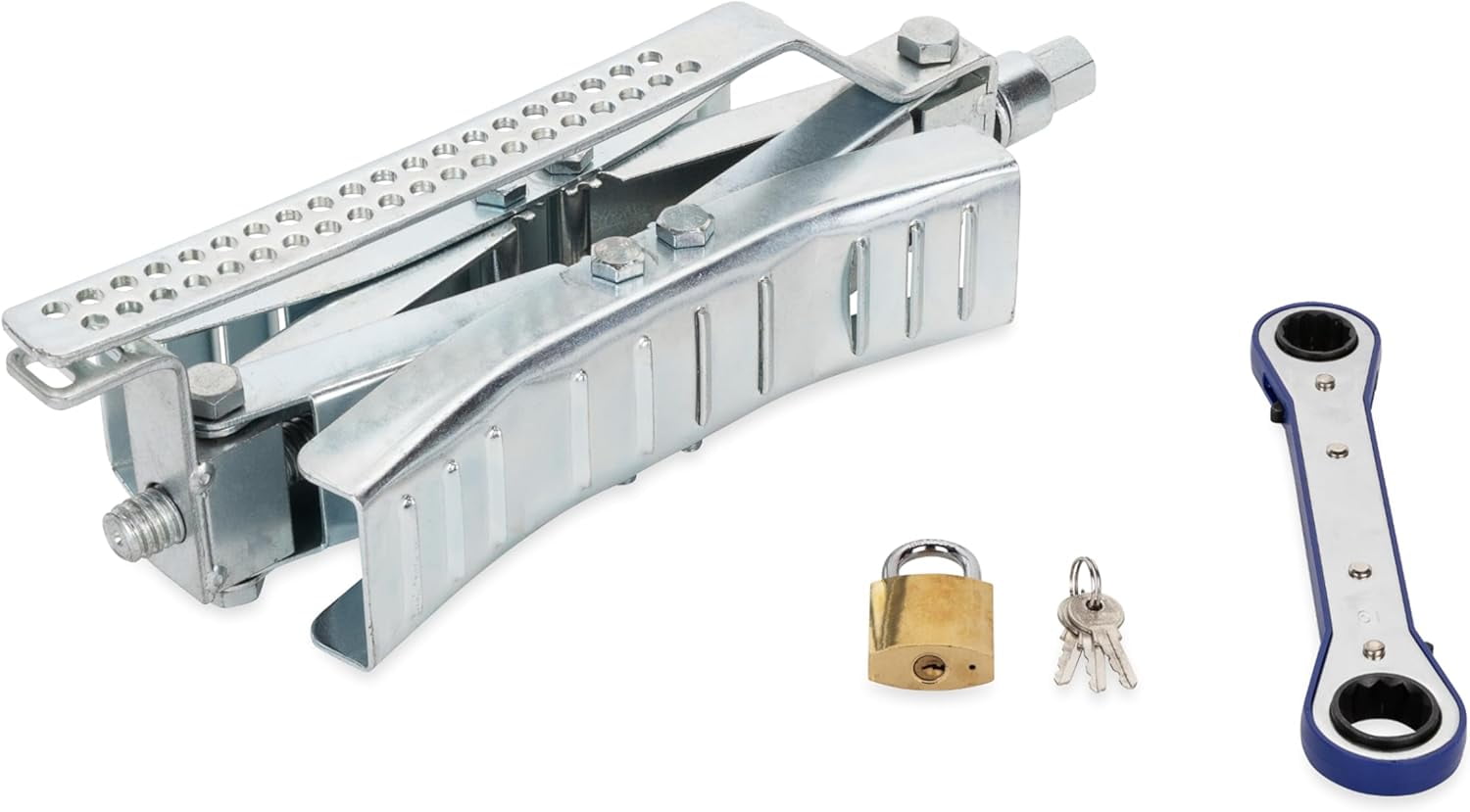 Eaz-Lift Heavy Duty Wheel Stop with Ratchet Wrench - Stabilizes Your ...