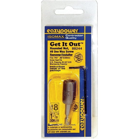 EazyPower 88244 #8 One Way Screw Remover/Installer 2" Long Power Bit x ...