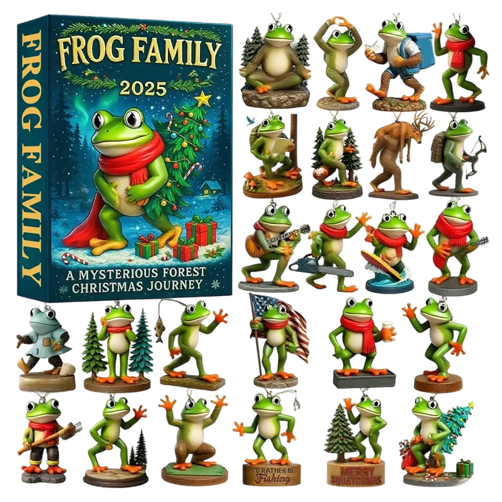 EazyTech 2025 Frog Family Advent Calendar - 24 Piece Woodland Creature ...