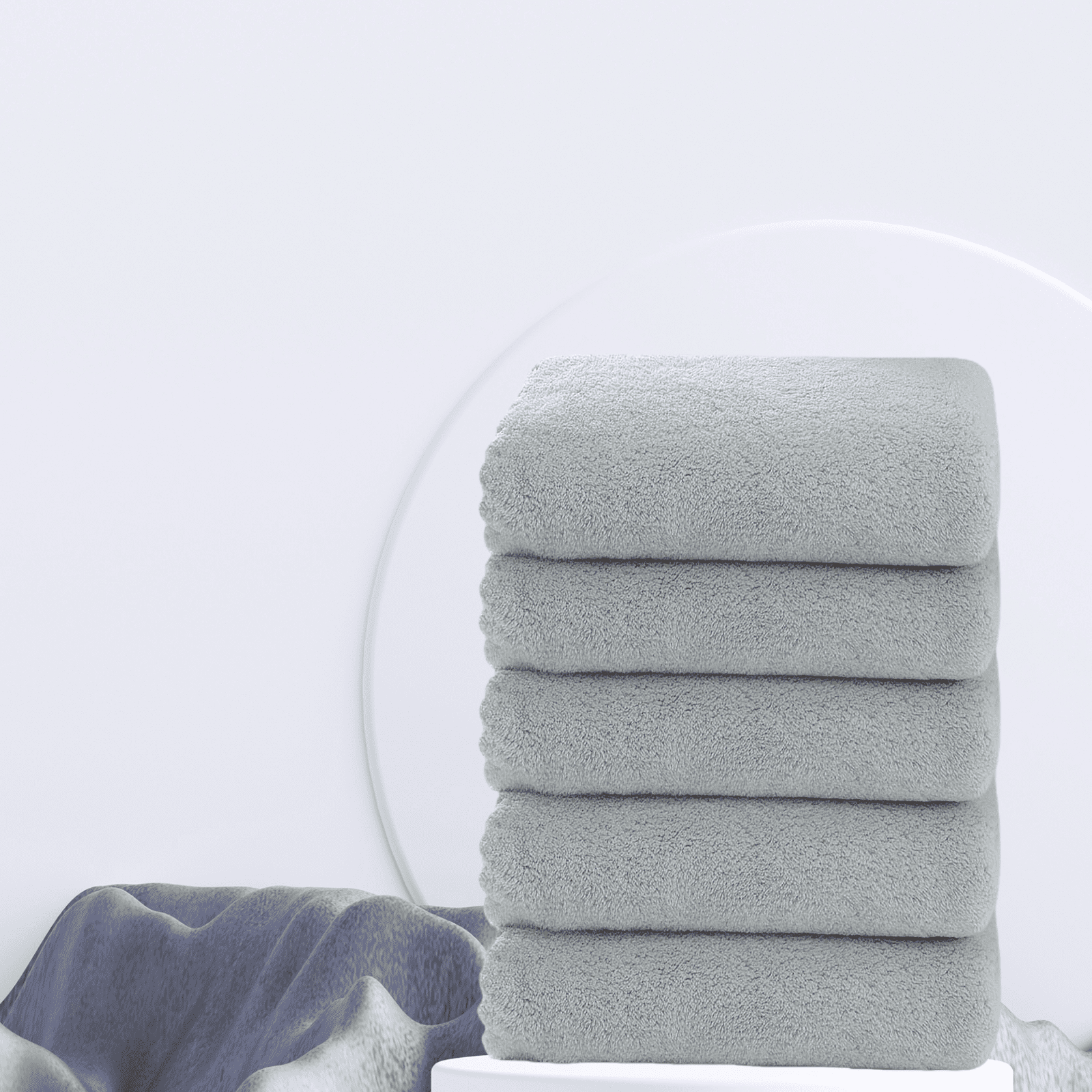 EazyTech 5 Pack Plush Velvet Hand Towel Set Super-Absorbent Soft ...