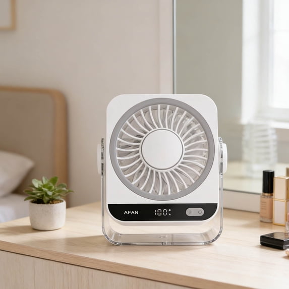 EazyTech Compact Lightweight Quiet Portable Usb Rechargeable Desk Fan ...