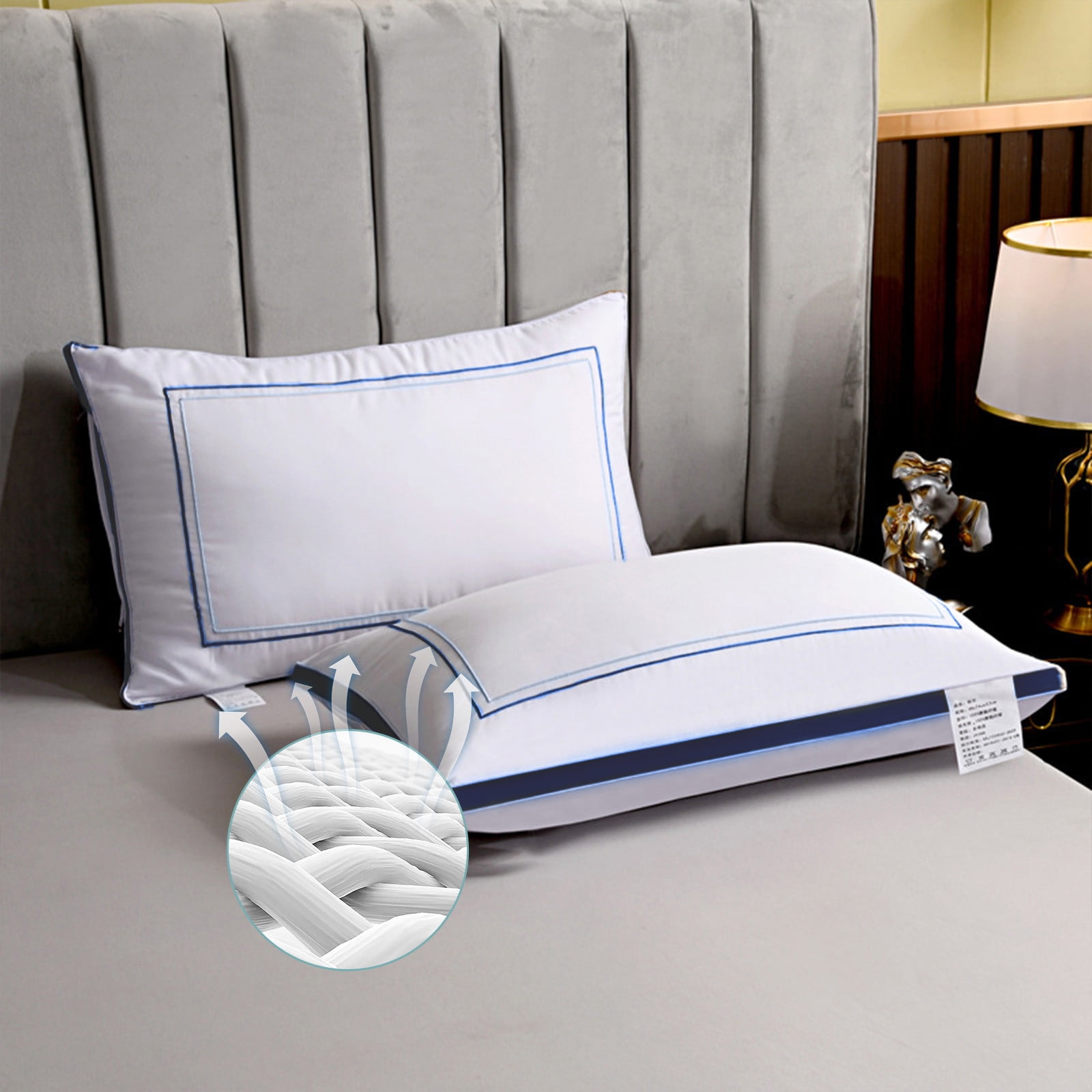 EazyTech Cooling Pillow for Back and Side Sleepers, High Elasticity ...