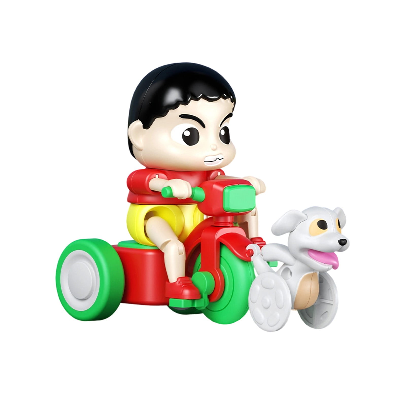 EazyTech Kids Pull Back Tricycle Toy with Detachable Dog, Inertia ...