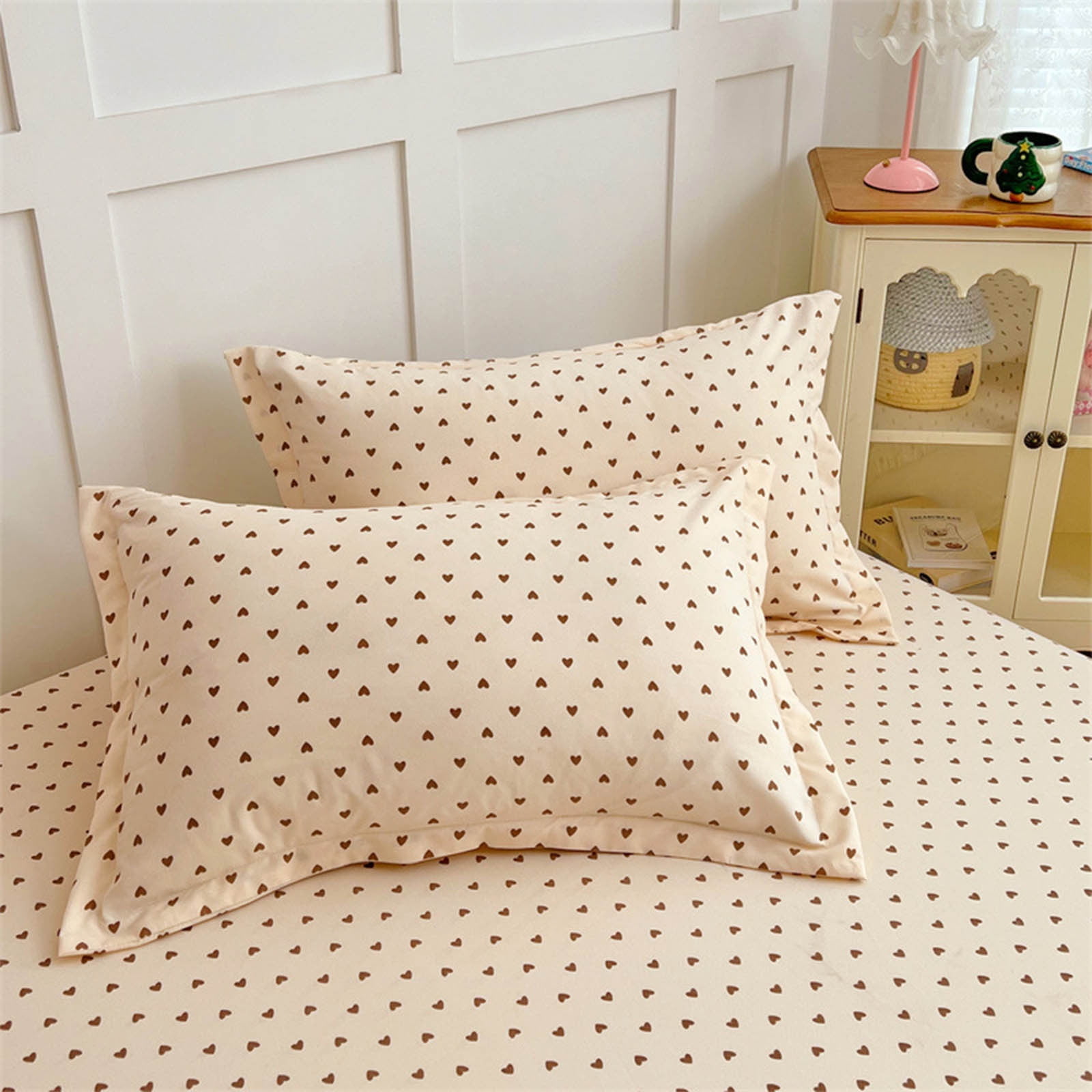 EazyTech Premium Knitted Pillowcase Set of 2 - Soft Cute Heart Pillow ...