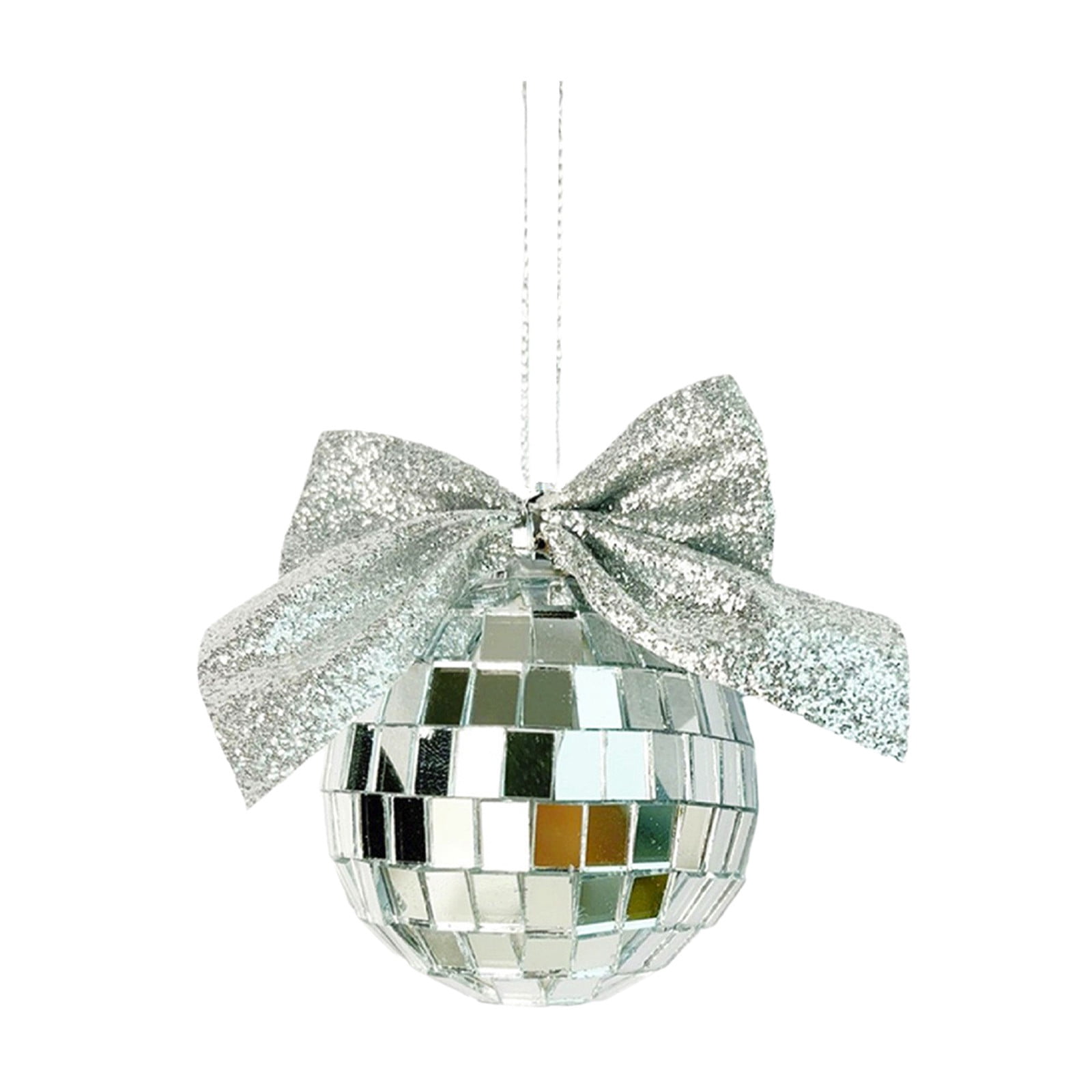 EazyTech Shatterproof 70s Mirror Disco Balls Ornaments with Bow , 2 ...