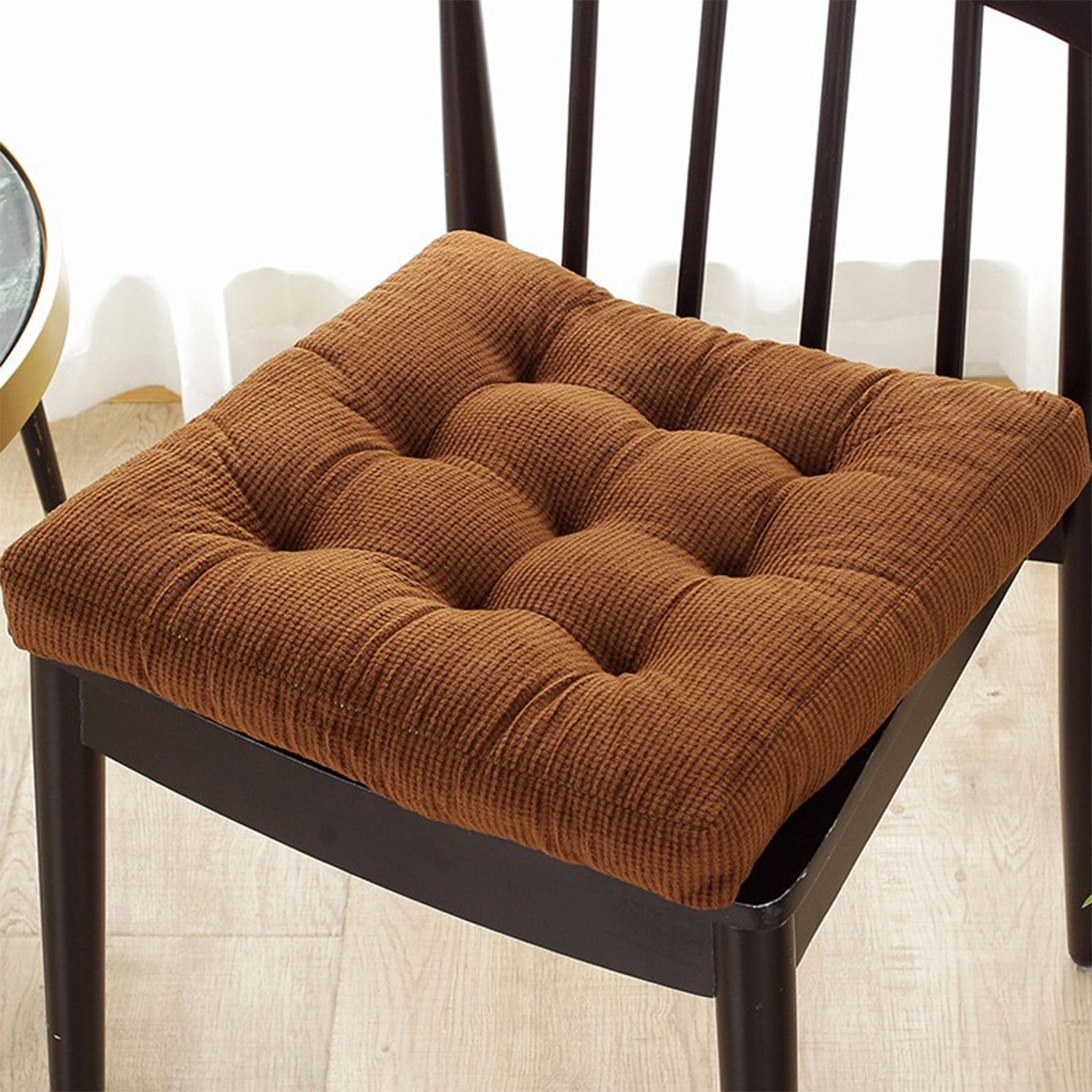 EazyTech Thickened Soft Cotton Chair Cushion 16x16in with Foam Support ...