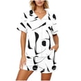 EazyTech Women's Casual Print Flared Short Sleeve Shorts Home Pajama ...