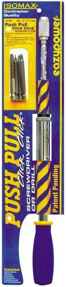 Eazypower Push Pull Click Click Screwdriver Drill Kit - 12-17 In, 1/4 ...