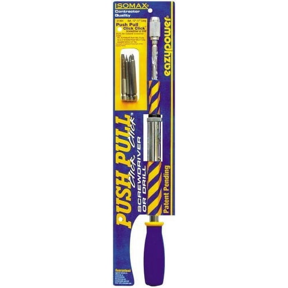 Eazypower Push Pull Click Click Screwdriver Drill Kit - 12-17 In, 1/4 ...