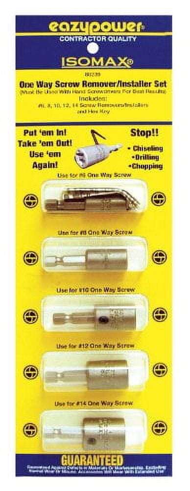 Eazypower 88239 One Way Screw Remover, No.6 to No.14, PK5 - Walmart.com