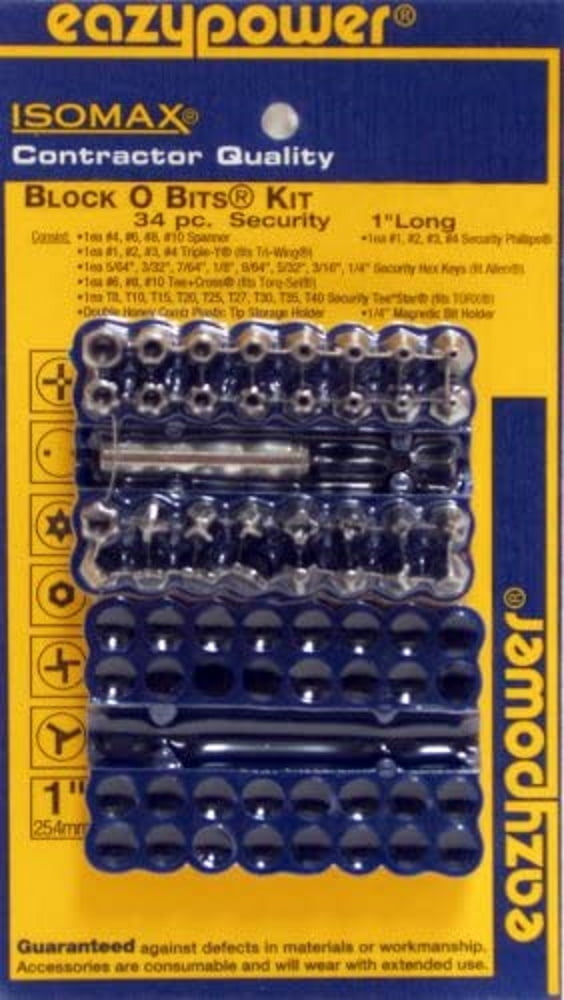 Eazypower Block O/ Security Bits Kit, 34 pc - Walmart.com