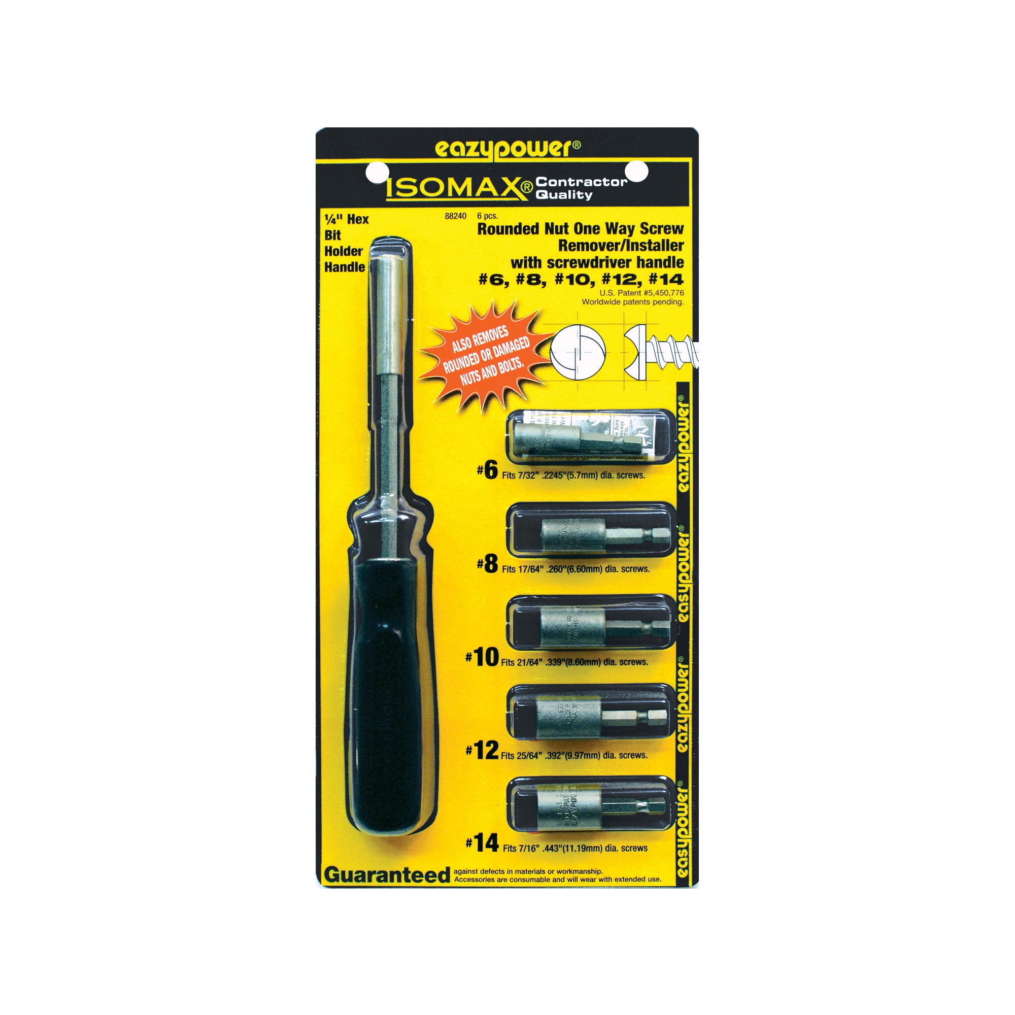 Eazypower Get It Out Rounded Nut One Way Screw, 6pc #6-14 - Walmart.com