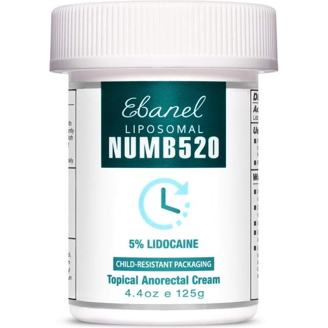 Ebanel Extra Strength 5% Lidocaine Topical Numbing Cream Numb520 OTC Pain Relief 4.4oz - Walmart.com