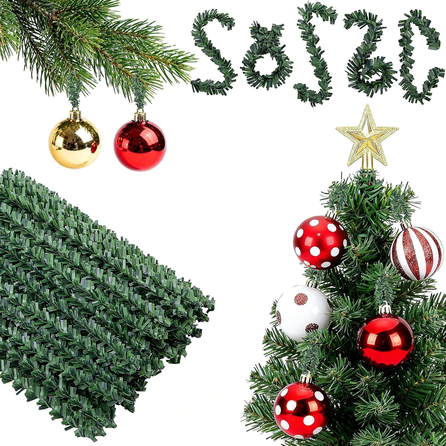 Ebaokuup 150 Pcs Christmas Artificial Pine Wire Hangers, 4 Inch ...