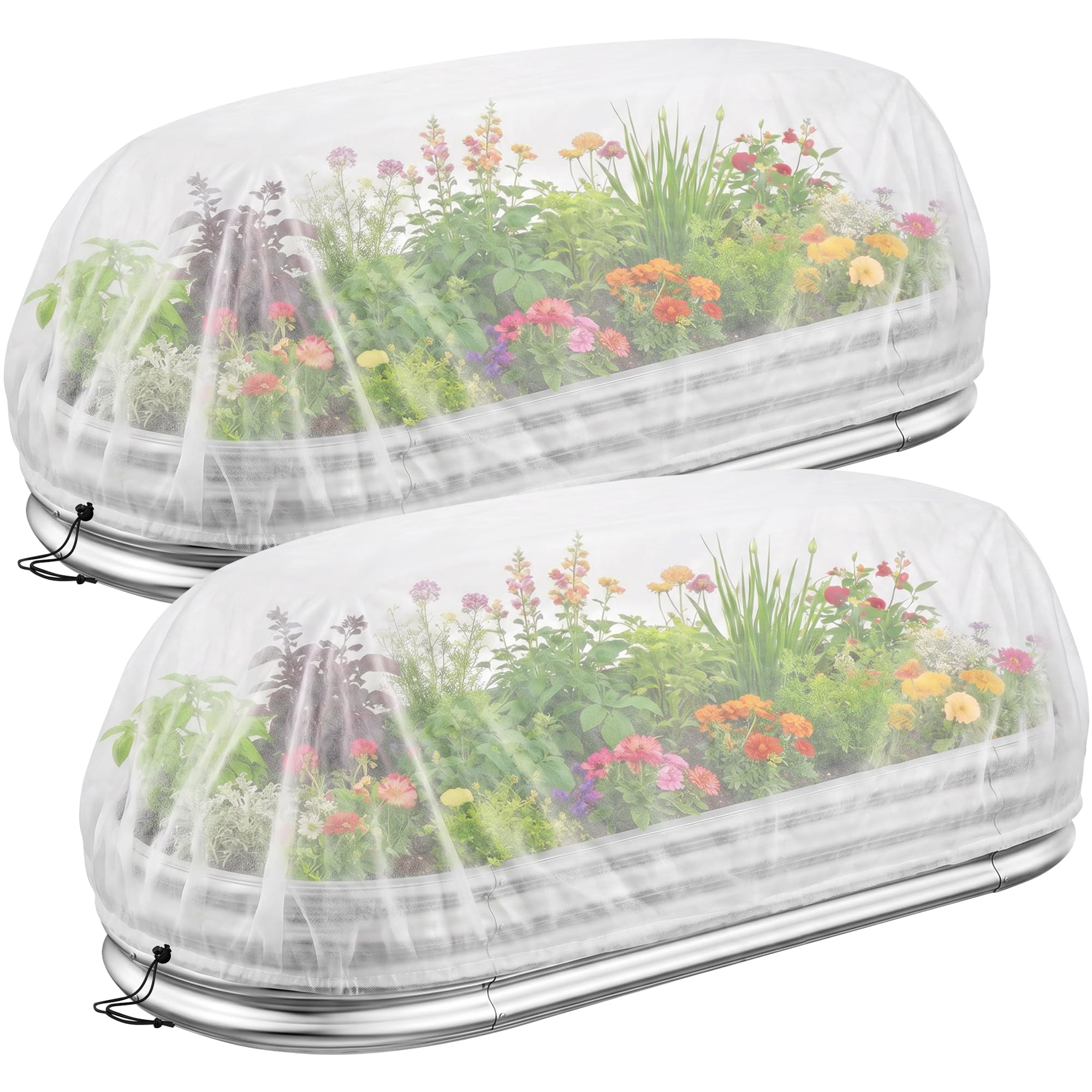 Ebaokuup 2-Pack Garden Raised Bed Shade Covers with Drawstring, 4 x 2 ...